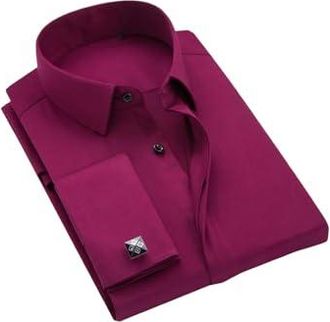 Generic Chemise fran&ccedil;aise &agrave; manches longues pour homme - Coupe ajust&eacute;e - Robe de mariage, 3, 3XL
