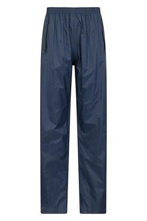 Mountain Warehouse Surpantalon Pakka pour Femmes - Imperm&eacute;able, Respirant, Sac de Rangement, Ouvertures Scratch aux Chevilles - Voyage, Temps Humide Bleu Marine 40