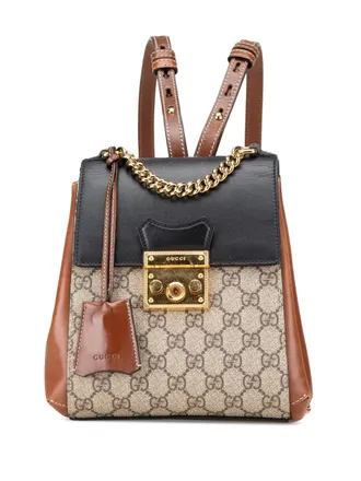Gucci sac à dos Padlock à motif GG Supreme (2000-2015) - Marron