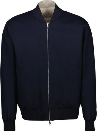 Moncler Homme, Vestes, Bleu, Taille: S Bomber R&eacute;versible Bleu/Beige