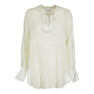 Forte_Forte Femme, Blouses et Chemises, Beige, Taille: 38 FR Chemise Jaune en Voile Chic