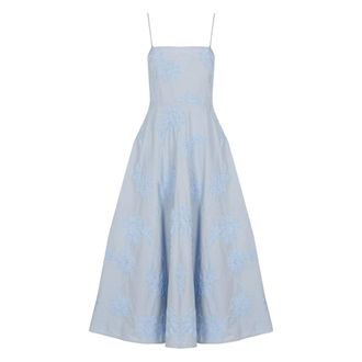 Rotate Rotate Birger Christensen, Femme, Robes, Bleu, Taille: 40 FR Floral Relief Midi Dress