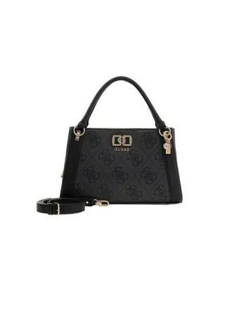 Guess Womens Satchel Bag Coal Logo Polyurethane - Satchel-Bags