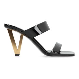 Versace Sculpture Heel Lackleder Mules - - Shoes - Damen - Schwarzk - 36 EU