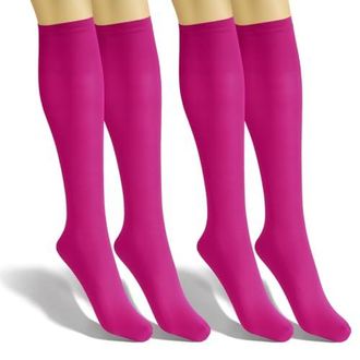 Sesto Senso Sesto Senso Lot de 2 paires de chaussettes hautes en microfibre opaques 40 deniers pour femme Multicolore lisse et soyeux, Rose azal&eacute;e, taille unique