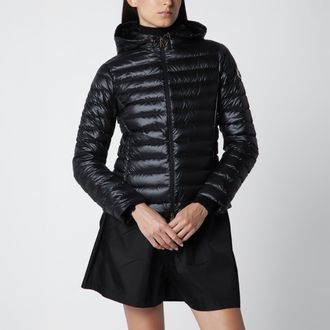 Moncler Igelhood-Daunenjacke Longue Saison in Schwarz