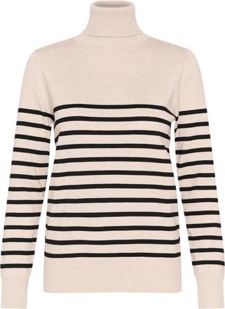 Saint Tropez Femme, Pulls, Beige, Taille: 46 FR Pull à Col Roulé Rayé Gris Morn