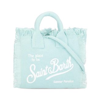 Saint Barth Femme, Sacs, Vert, Taille: ONE Size Sac &agrave; Bandouli&egrave;re en Coton Vert avec Franges