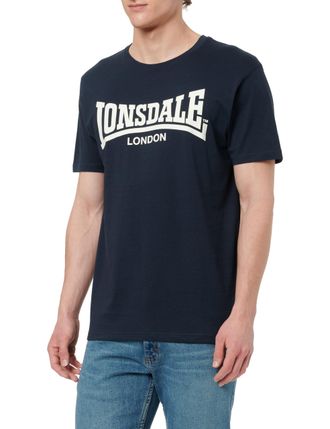 Lonsdale Herren T-Shirt Normale Passform FULWOOD, Dark Navy/Ecru, 3XL