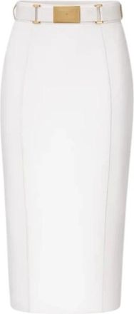 Elisabetta Franchi Femme, Jupes, Blanc, Taille: 40 FR Midi Skirt