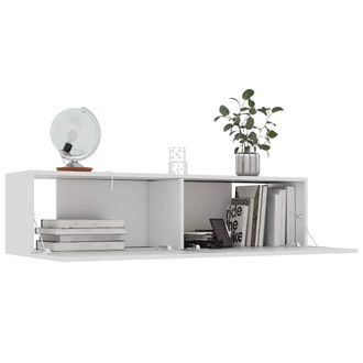 Generic TV Schrank mit 2 Klappt&uuml;ren, TV M&ouml;bel, H&auml;ngeboard, Lowboard, Fernsehschrank, Fernsehtisch, Sideboard, Holzwerkstoff(Wei&szlig; 80x30x30cm) (120x30x30cm)