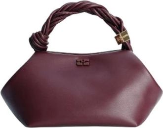 Ganni Femme, Sacs, Violet, Taille: ONE Size Petit Sac en Cuir Burgundy Bou