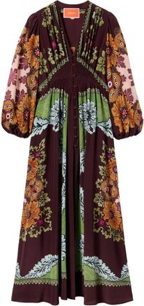 La DoubleJ Camerino Maxikleid mit Blumen-Print - Rot