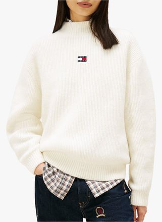 Tommy Hilfiger Pull c&ocirc;tel&eacute; droit &agrave; logo