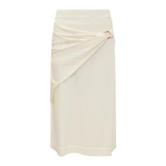 Jil Sander Layered Effect Strick-Midirock - - Skirts - Damen - Wei&szlig; - S