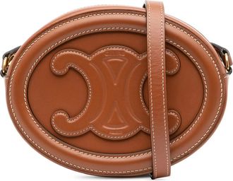 Celine Hobo Bags - Small Calfskin Cuir Triomphe Oval Crossbody - Gr. unisize - in Braun - für Damen