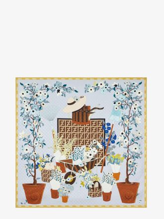 Fendi Silk scarf with Gardening print - FENDI - gender_Woman