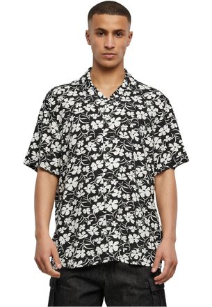 Urban Classics Herren Hemd Viscose AOP Resort Shirt, lässiges Hemd für Männer, mit floralem Print, erhältlich in vielen Farbvarianten, Größen XS-5XL