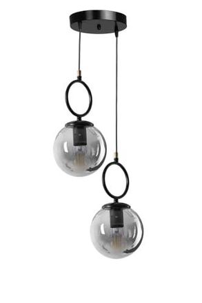 Opviq Industrial Scandinavian Chandelier, 70 cm Height, 25 cm Diameter | 100% Metal, Black Finish, E27 Socket, Max 40W | Stylish Lighting for Modern Spaces