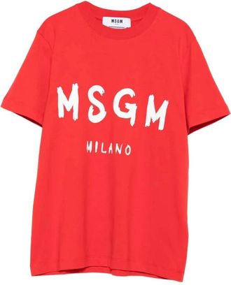 Msgm Msgm, Femme, Tops, Rouge, Taille: 36 FR Milano Graphic T-Shirt