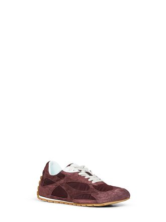 Bottega Veneta Womens Sneakers Orbit Flash Deep Mahogany Suede Brown Calf Leather Trainers