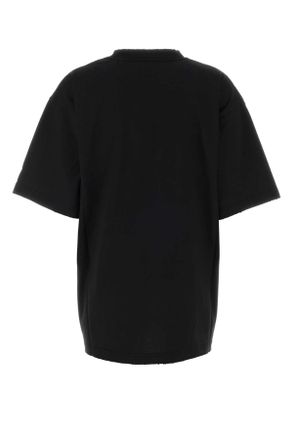 Balenciaga Womens Black Cotton Oversize T-Shirt Exterior Exterior: T-shirts And Polos