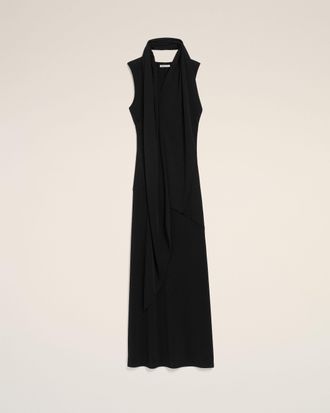 Ami Robe Longue Noire Lavallière en Jersey Noir - XXL - Femme