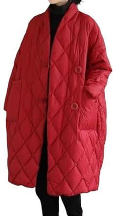 Generic Doudoune matelass&eacute;e l&eacute;g&egrave;re pour femme - Pour lautomne et lhiver - V&ecirc;tement dext&eacute;rieur rembourr&eacute; chaud, Rouge, XXL