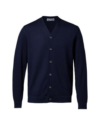 CHARLES TYRWHITT Merino-Strickjacke - Marineblau