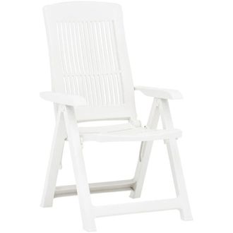 vidaXL Vidaxl - Verstellbare Gartenst&uuml;hle 2 Stk. Kunststoff Wei&szlig;