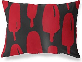 Bonamaison Le Jardin du Lin Kissenbezug Zierkissenbezug Rot-Schwarz Kissenbezug, Für Bett, Auto, Sofa, Haus, Wohnzimmer, Schlafzimmer, Dekoration, 45x60 Cm - Ent