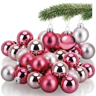 Com-Four 40x Mini-Christbaumkugeln aus Glas - kleine Weihnachtskugeln f&uuml;r die Weihnachtsdekoration - Baumschmuck f&uuml;r den Weihnachtsbaum - &Oslash; 3 cm