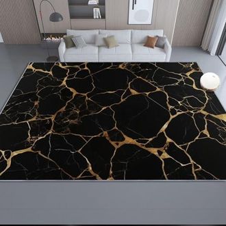 Generic Paillasson Antid&eacute;rapant Noir 140 x 200 cm, Tapis de Sol dint&eacute;rieur Lavable pour entr&eacute;e Cuisine Chambre &agrave; Coucher paillasson d&eacute;coratif, imprim&eacute; Mode Lu