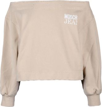 Moschino Femme, Sweatshirts et sweats &agrave; capuche, Beige, Taille: 40 FR Cropped SweaT-shirt