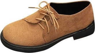 Generic Mocassins et mocassins pour femme - Style r&eacute;tro sans lacets - Chaussures basses - Chaussures de marche avec talon plat - Bout rond - Ballerines - Chau