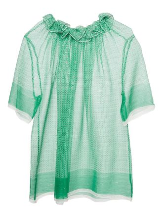 Stella McCartney Top mit R&uuml;schen - Gr&uuml;n