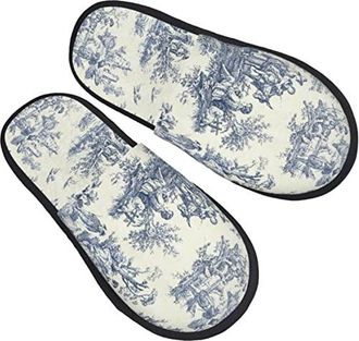 Generic Chaussons Femme Homme Toile De Campagne Fran&ccedil;aise Chausson DHiver Antid&eacute;rapant Chaussures Chaude Chaussures DInt&eacute;rieur Pour H&ocirc;tel Ext&eacute;rieur Voyager M