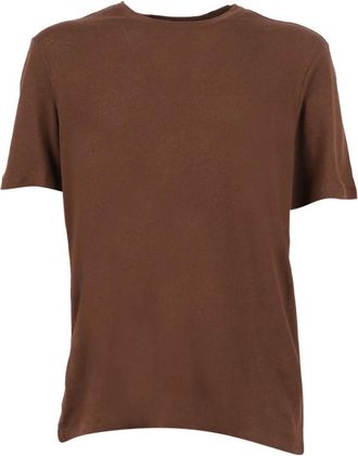 Majestic Filatures Homme, Tops, Brun, Taille: XL T-shirt ras du cou &agrave; manches courtes