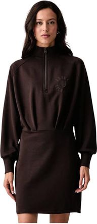 A|X Armani Exchange Robe en molleton de coton - Femme - Robes - Brun - Taille: 42 FR