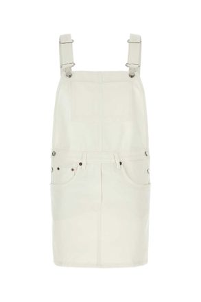 Prada Wei&szlig;es Denim-Latzkleid