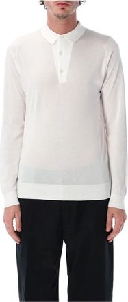 John Smedley Bradwell L/S Polo - - Tops - Herren - Wei&szlig; - XL