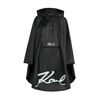 Karl Lagerfeld K/Signature Poncho - - Jackets - Damen - Schwarzk - ONE SIZE