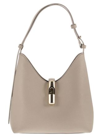 Furla Hobo Bags - Soft Leather Hobo Bag With Embossed Calfskin - Gr. unisize - in Rosa - f&uuml;r Damen