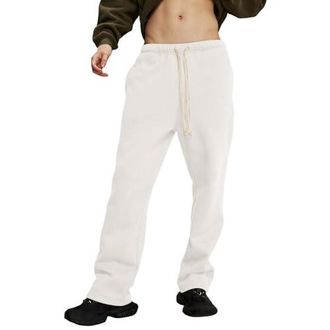 Generic Pantalon de jogging d&eacute;contract&eacute; pour homme - Pantalon de sport - Pantalon souple et ample, blanc, XXL