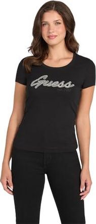 Guess T-shirt Hot Fix Eco Signature, noir, Taille M