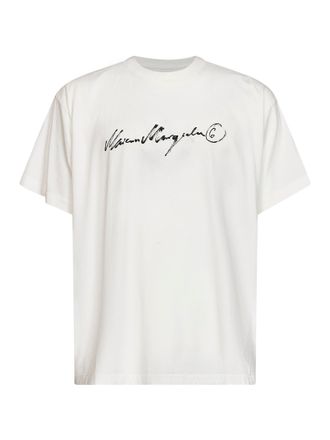 Maison Margiela Logo-Embroidered Jersey T-Shirt - White