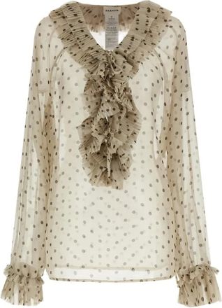P.A.R.O.S.H. P.a.r.o.s.h., Femme, Blouses et Chemises, Beige, Taille: 38 FR Chemisier en mousseline &agrave; pois
