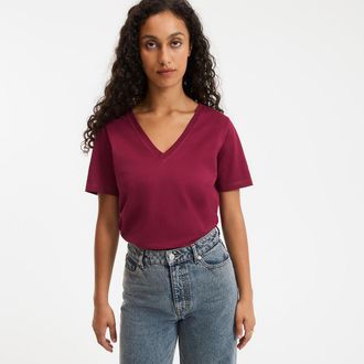 La Redoute Collections T-shirt Loose Col V Manches Courtes