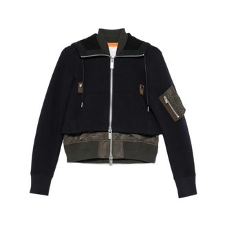 sacai Sponge Sweat Hoodie - - Jackets - Damen - Blau - S