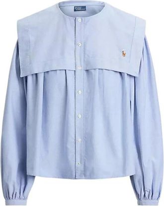 Polo Ralph Lauren Femme, Blouses et Chemises, Bleu, Taille: 40 FR Big Collar Shirt